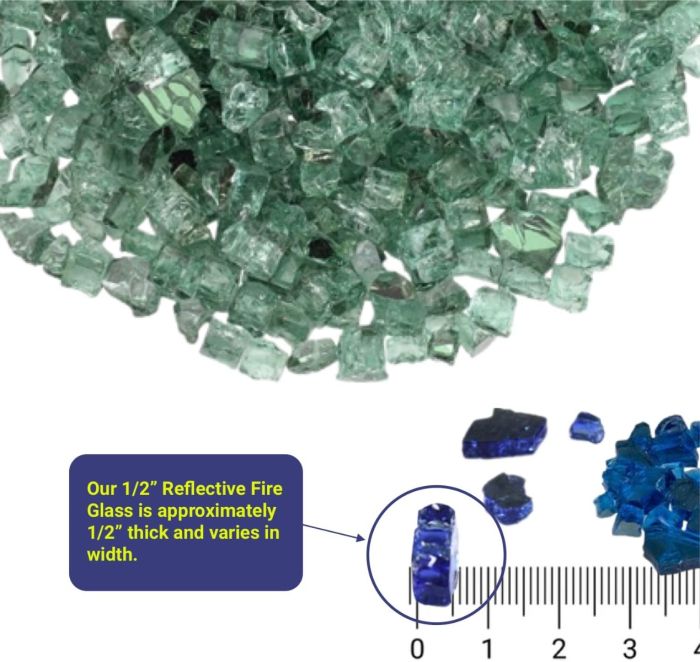 1/2" Evergreen Reflective Fire Glass - Ace Building Materials