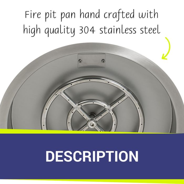 19" Stainless Steel Round Drop-In Pan With 12" Ring Burner - Ace ...