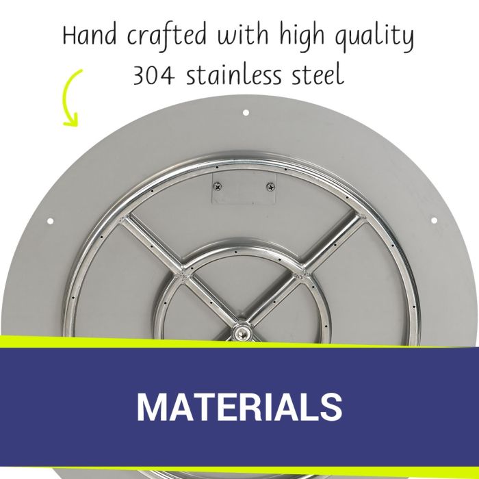 24" Round Stainless Steel Flat Pan With 18" Fire Ring - Ace Building ...