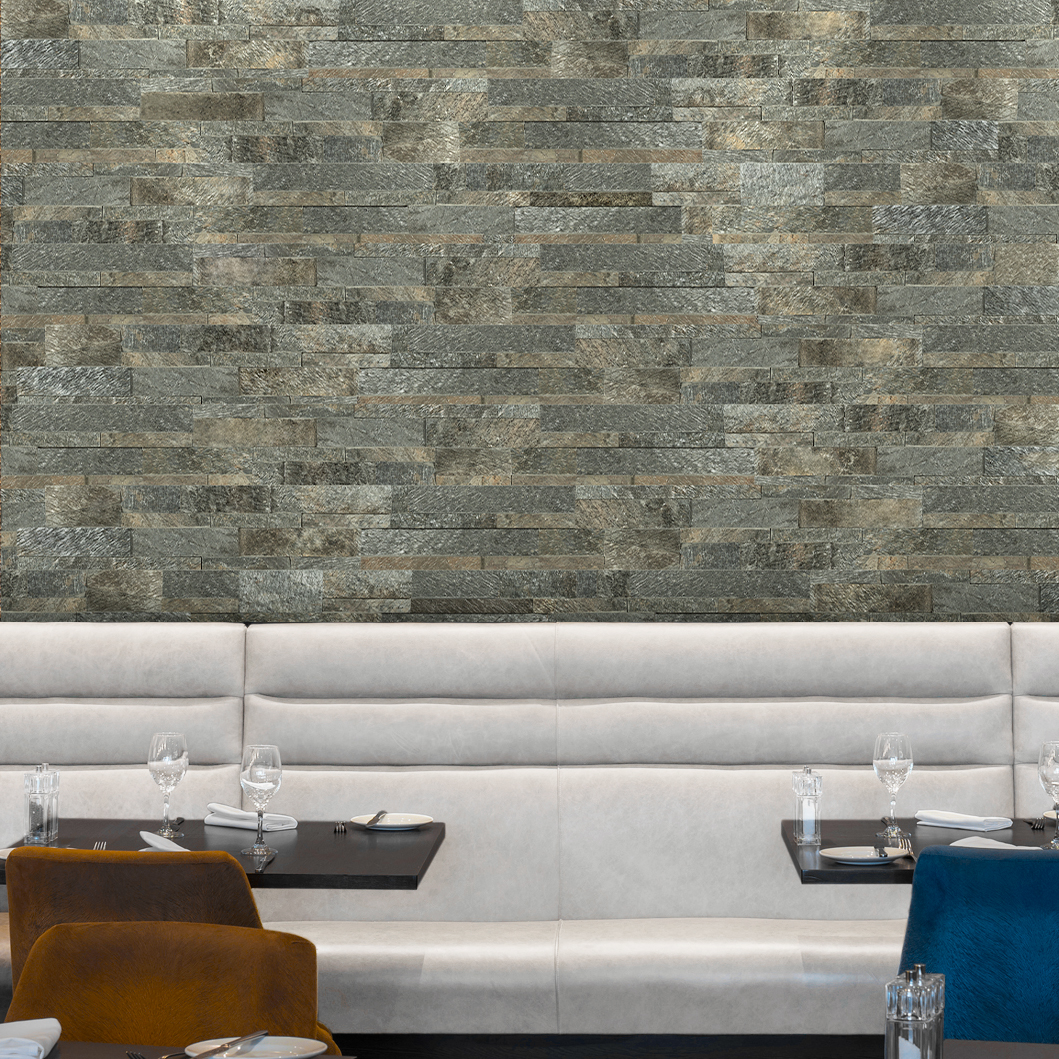 Gold Green Quartzite Ledger Panel - Ace Building Materials
